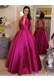 Shop Sexy Plunging V-neckline Satin Ball Gown Evening Dress - JL20118 ...